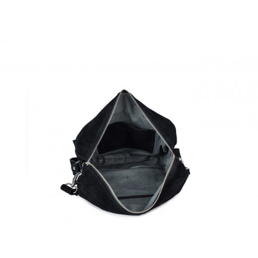 Daniel Silfen - Crossbody - Laura, Sort ruskind - lækker taske til ...