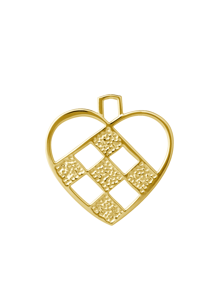 Rosendahl - Karen Blixens Jul Ophæng - Flettet hjerte - Guld - H 7,5 cm